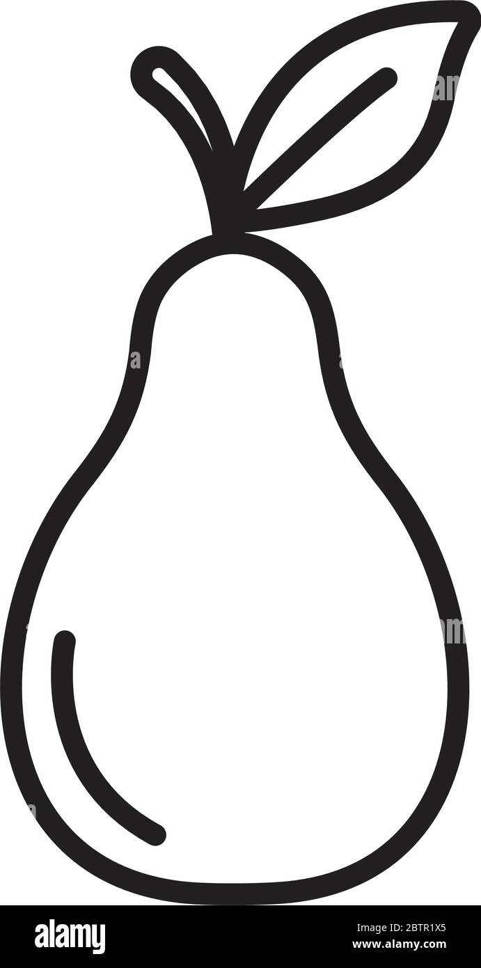 pear fruit icon over white background, line style, vector illustration ...