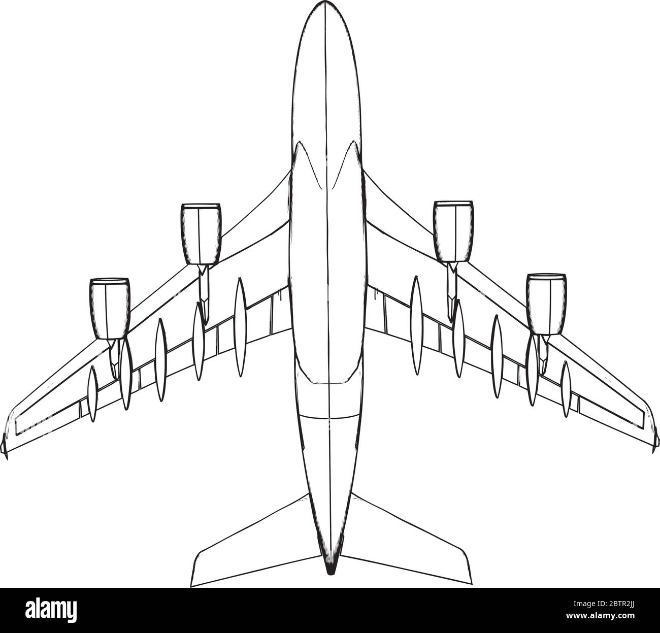 Commercial passenger plane straight bottom view vector Stock Vector ...
