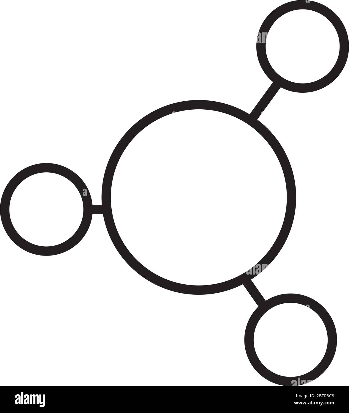 chemical molecules icon over white background, line style, vector ...