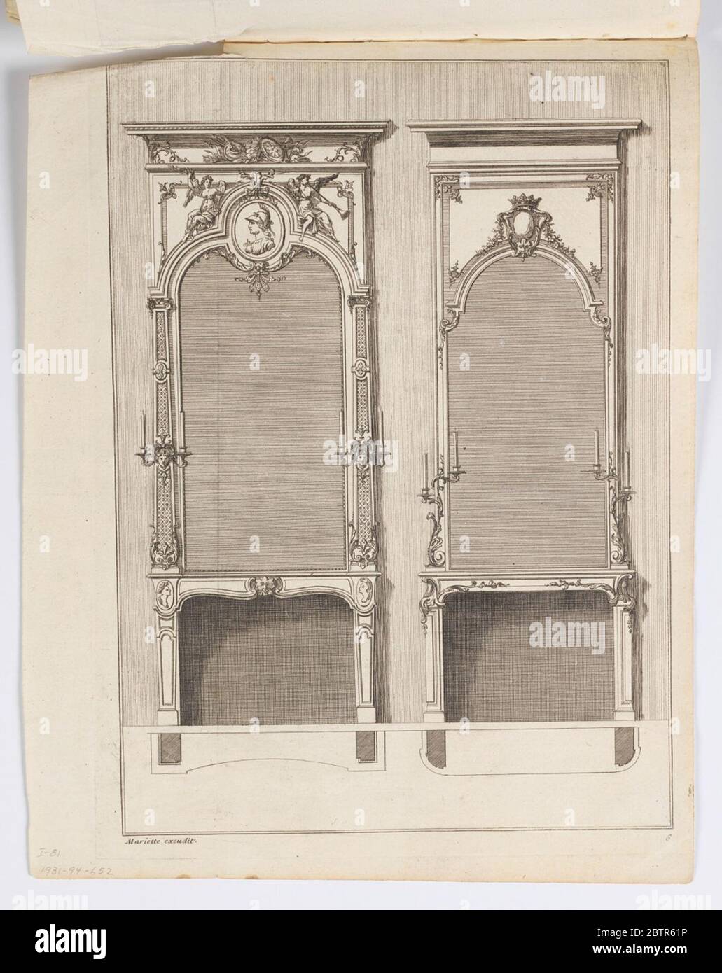 Two Designs for Fireplaces in Plan and Elevation Plate 6. Research in ...