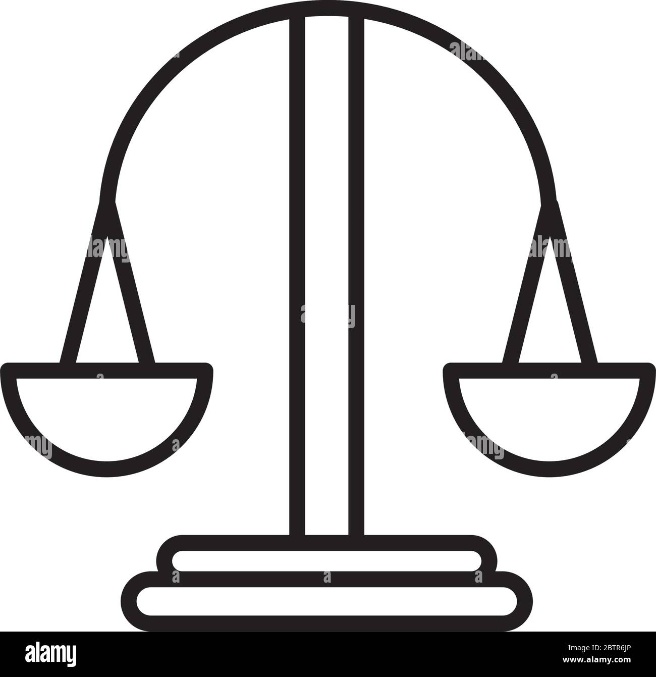 scale icon over white background, line style, vector illustration Stock ...