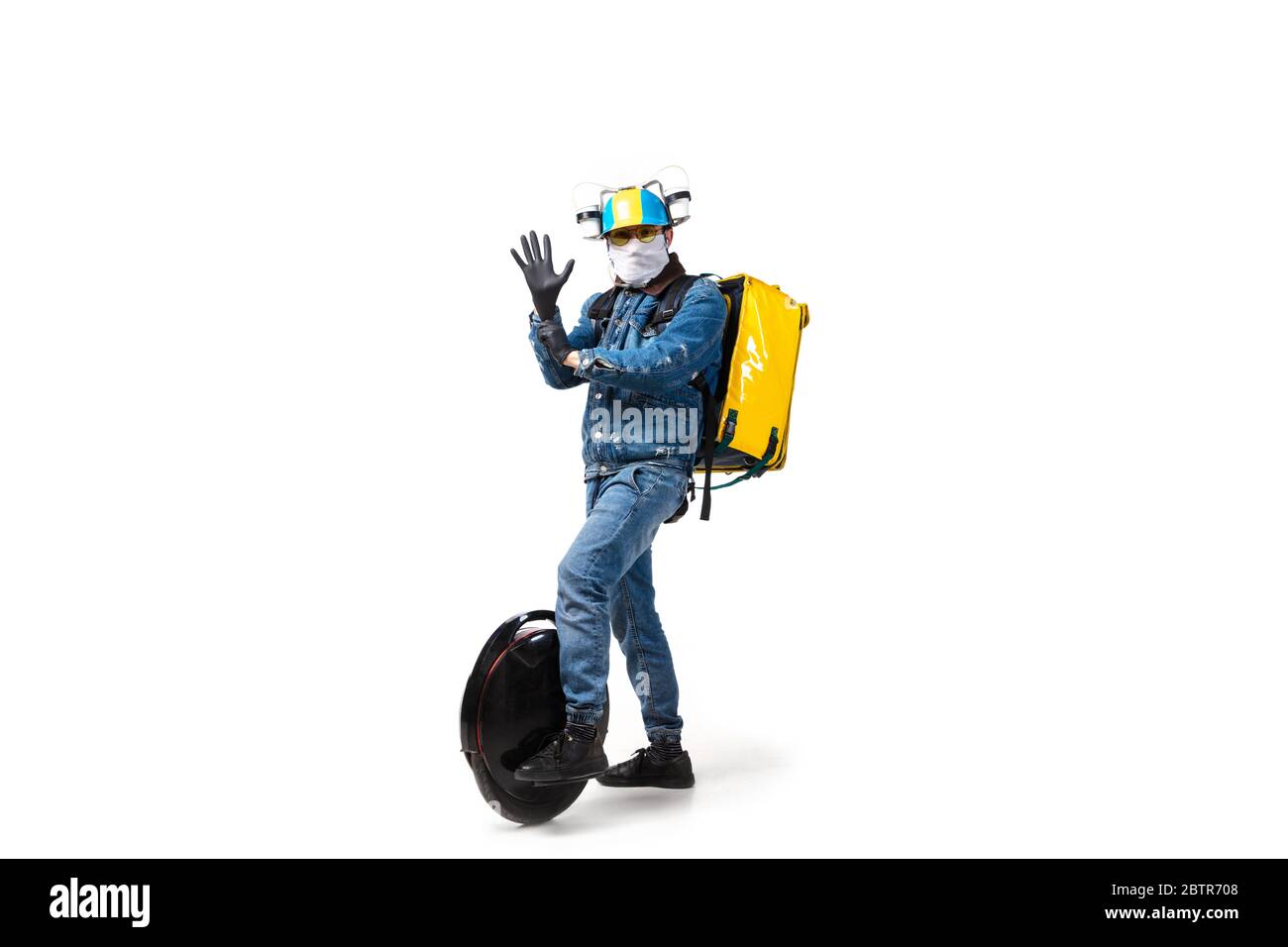 Too much orders. Contacless delivery service during quarantine. Man ...