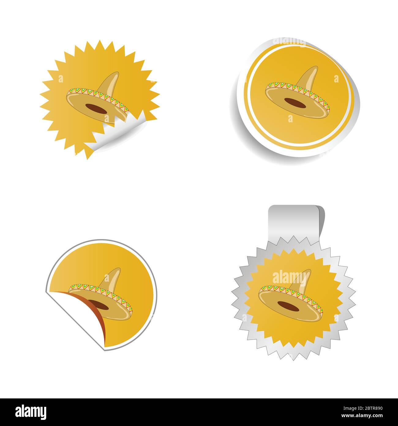sombrero sticker color vector Stock Vector Image & Art - Alamy