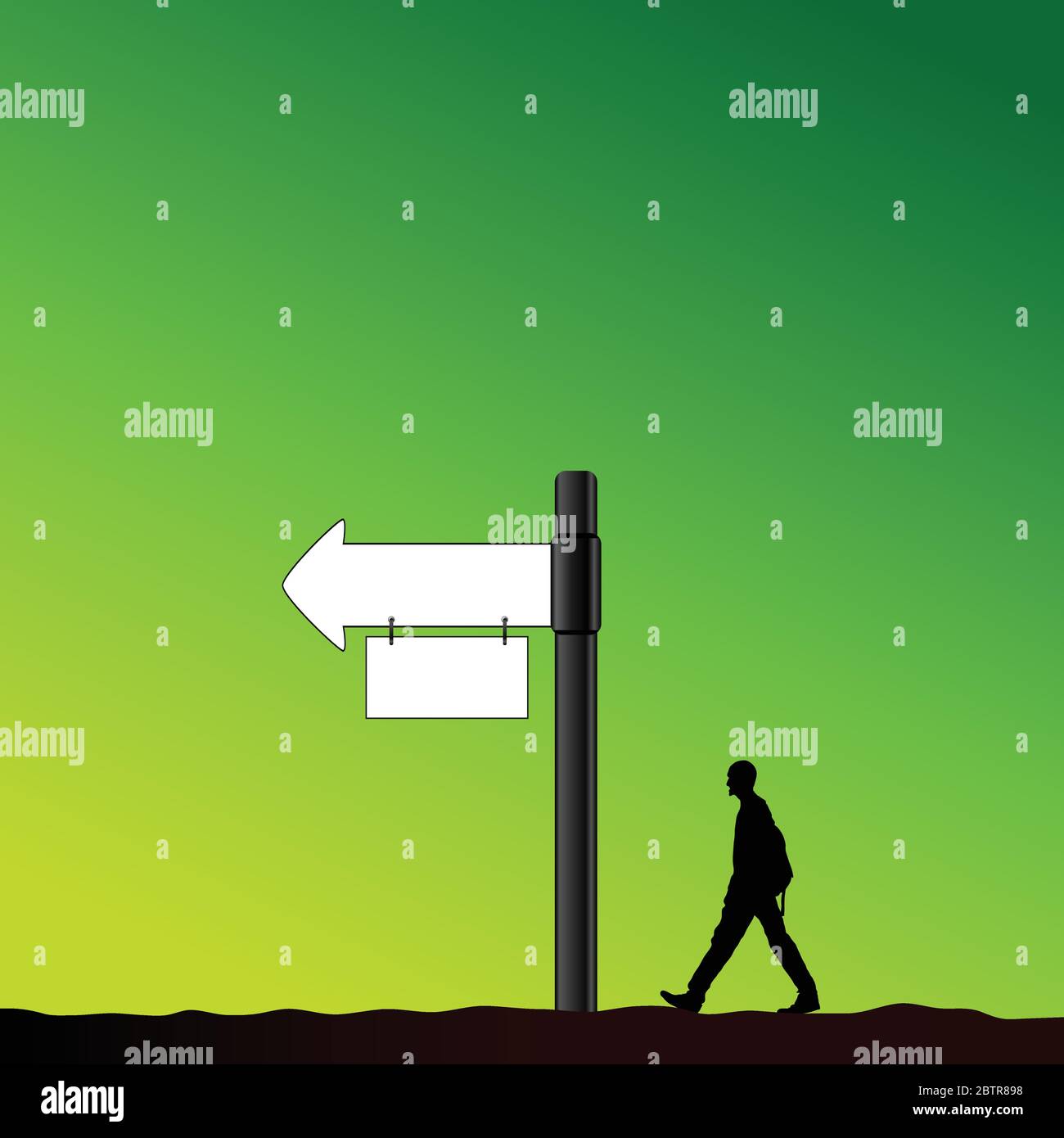 signboard with man in nature vector silhouette Stock Vector Image & Art ...