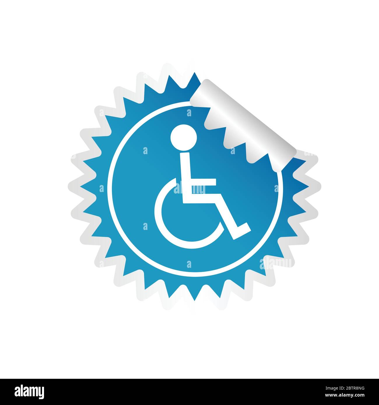 sticker paralyzed man icon blue vector Stock Vector Image & Art - Alamy