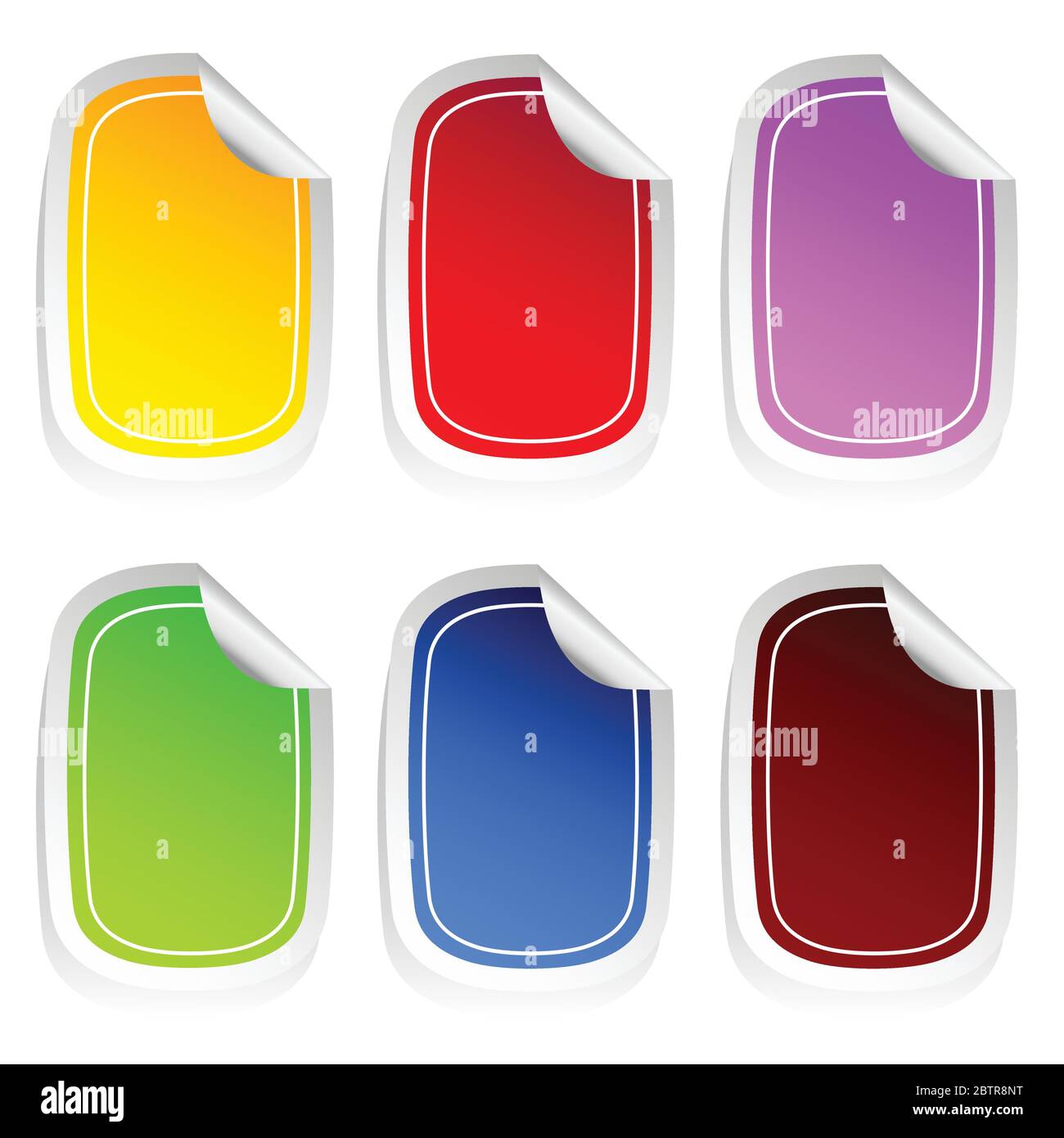 sticker in six color set three vector on white Stock Vector Image & Art ...