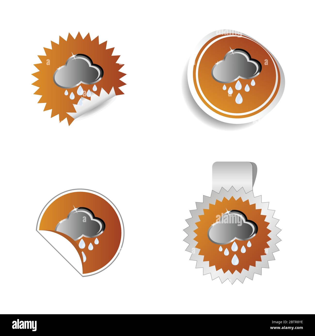 sticker weather forecast cloud and rain vector Stock Vector Image & Art ...