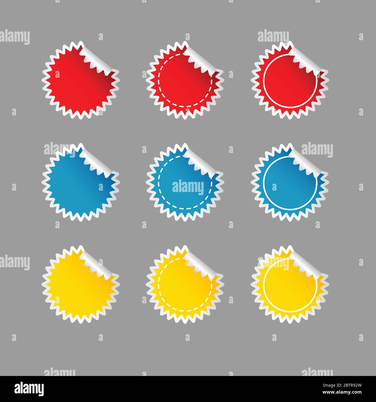 sticker set color on grey vector illustration Stock Vector Image & Art ...