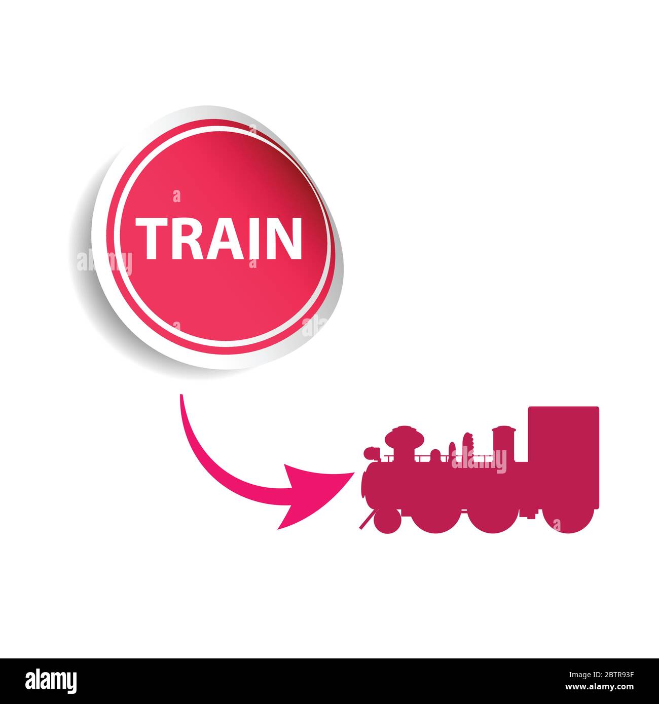 sticker train pink art vector Stock Vector Image & Art - Alamy