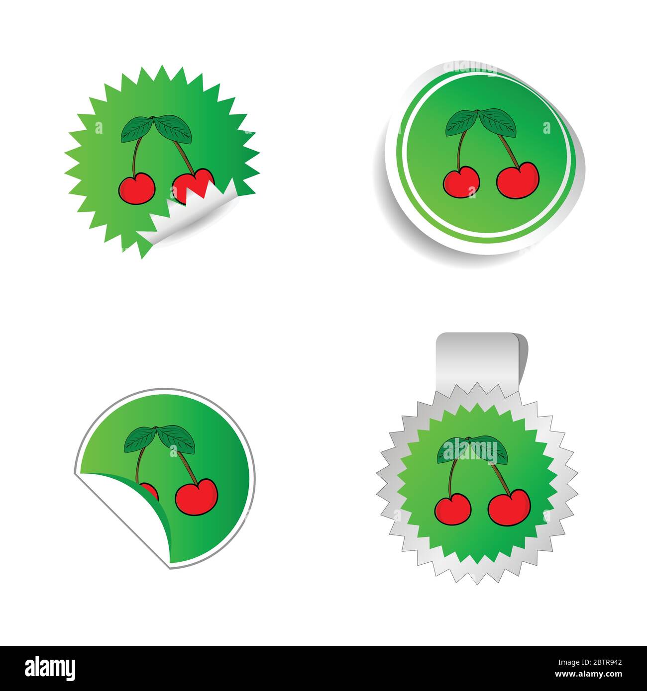 Sticker cherry fruit icon hi-res stock photography and images - Alamy