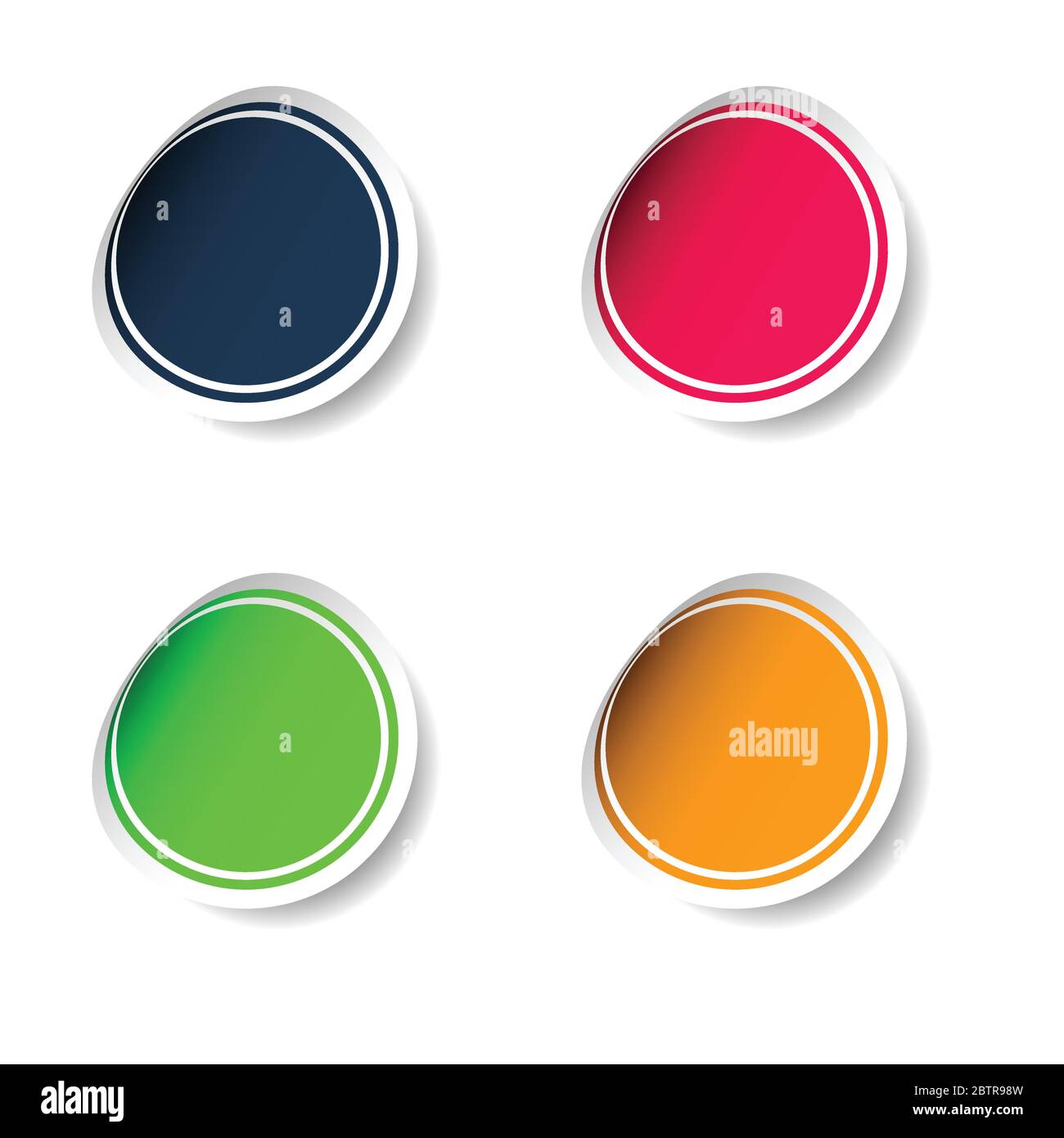 sticker set color vector illustration in colorful Stock Vector Image ...