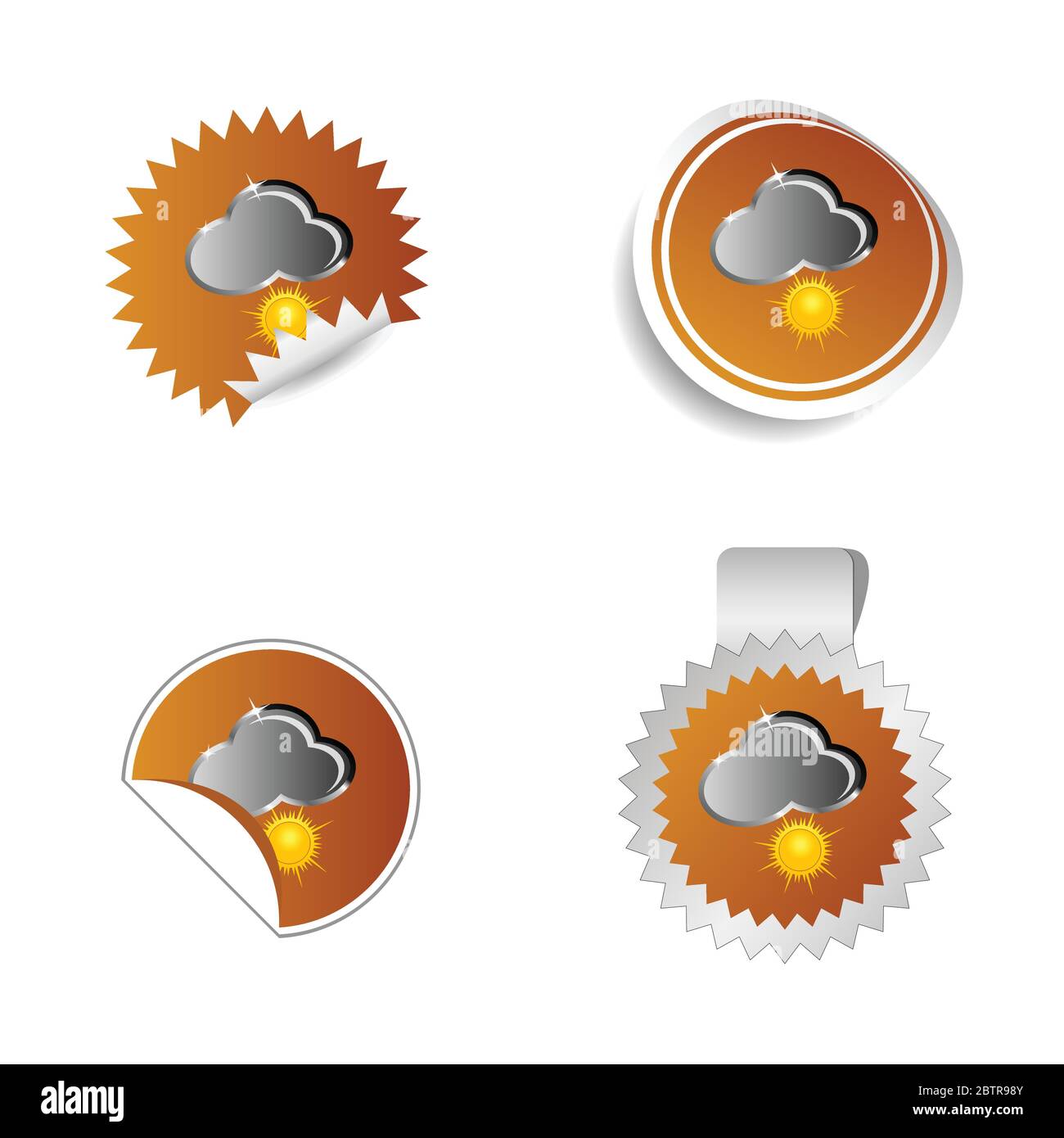 sticker weather forecast cloud and sun vector Stock Vector Image & Art ...