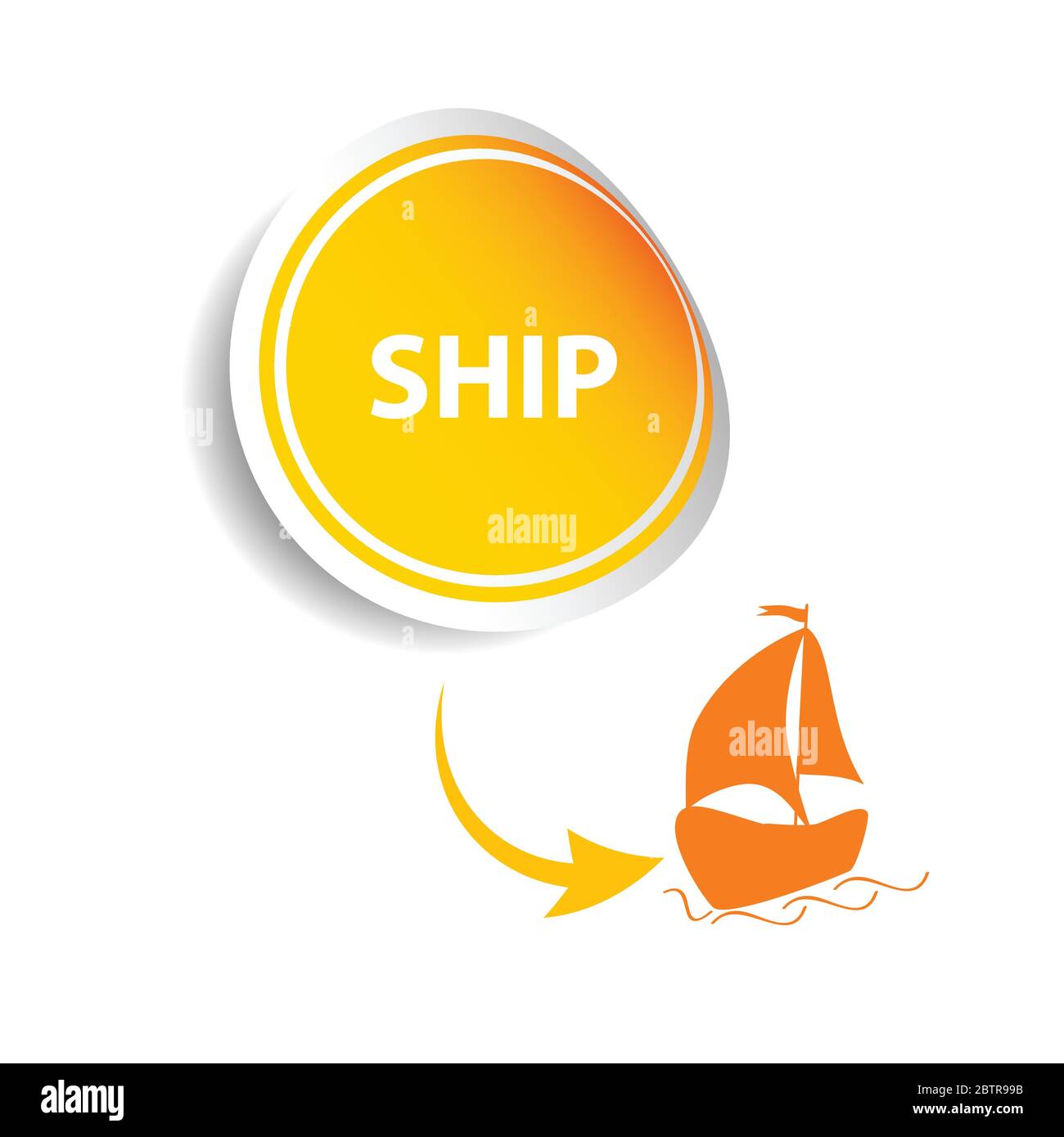 sticker ship orange art vector Stock Vector Image & Art - Alamy