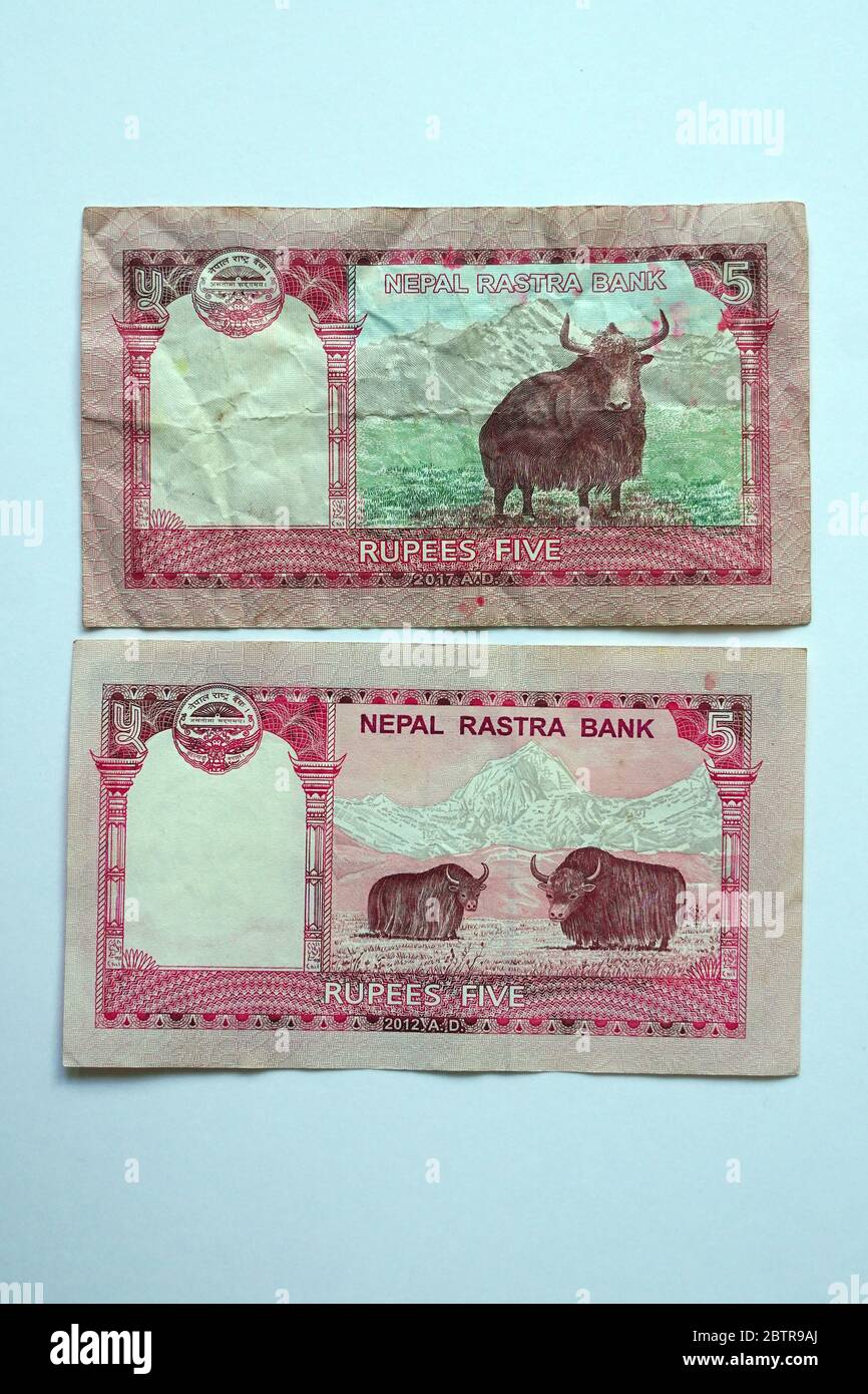 5 rupee note hi-res stock photography and images - Alamy