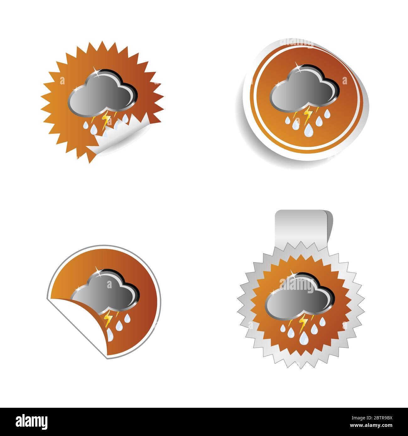 sticker weather forecast cloud and storm vector Stock Vector Image ...