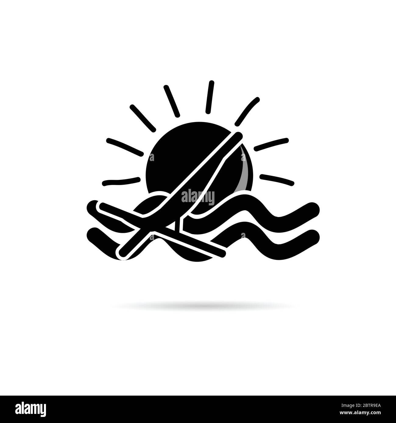 sun icon with beach chair black vector illustration Stock Vector Image ...