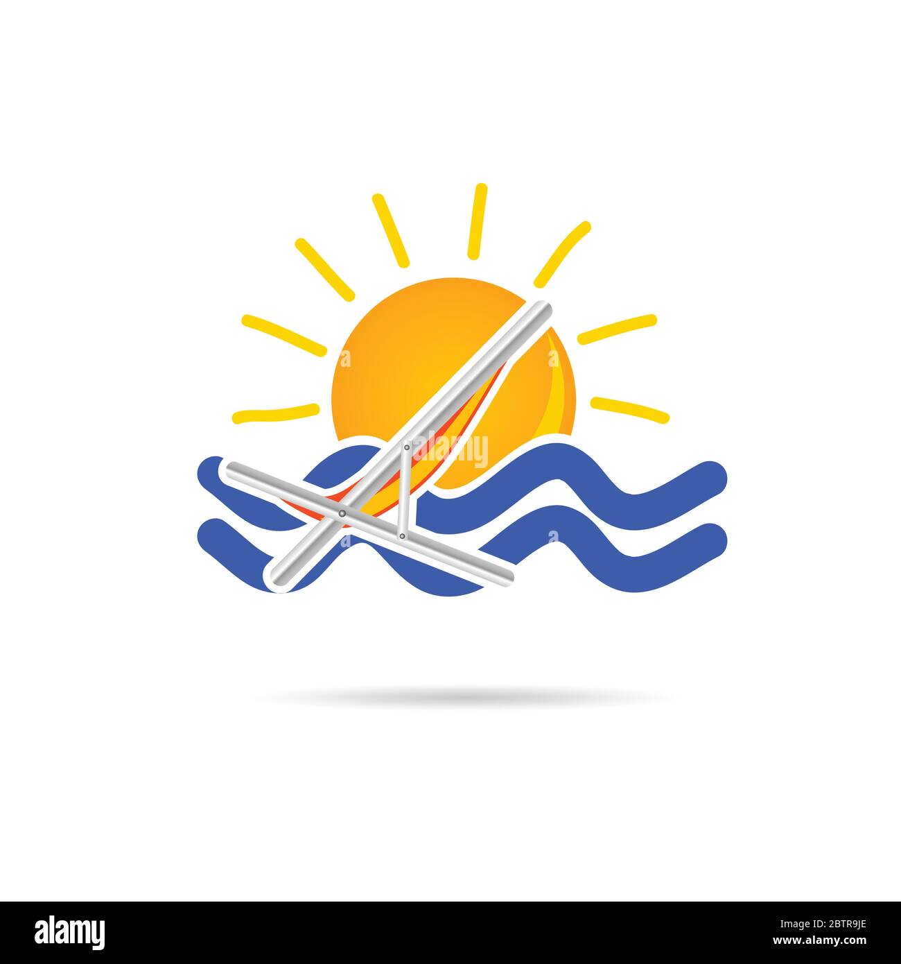 sun icon with beach chair color vector illustration Stock Vector Image ...