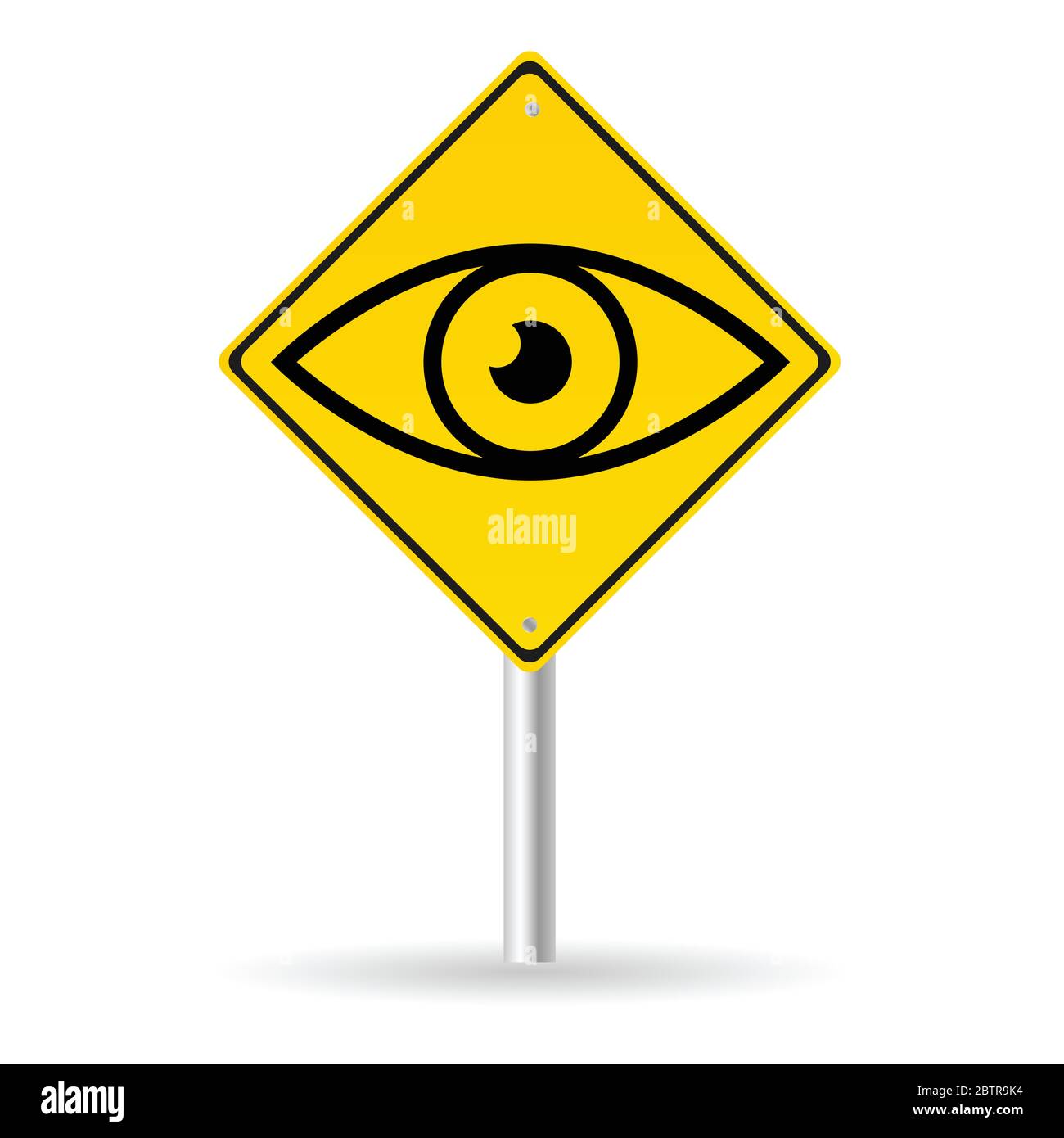 traffic sign with eye vector on white background Stock Vector Image ...