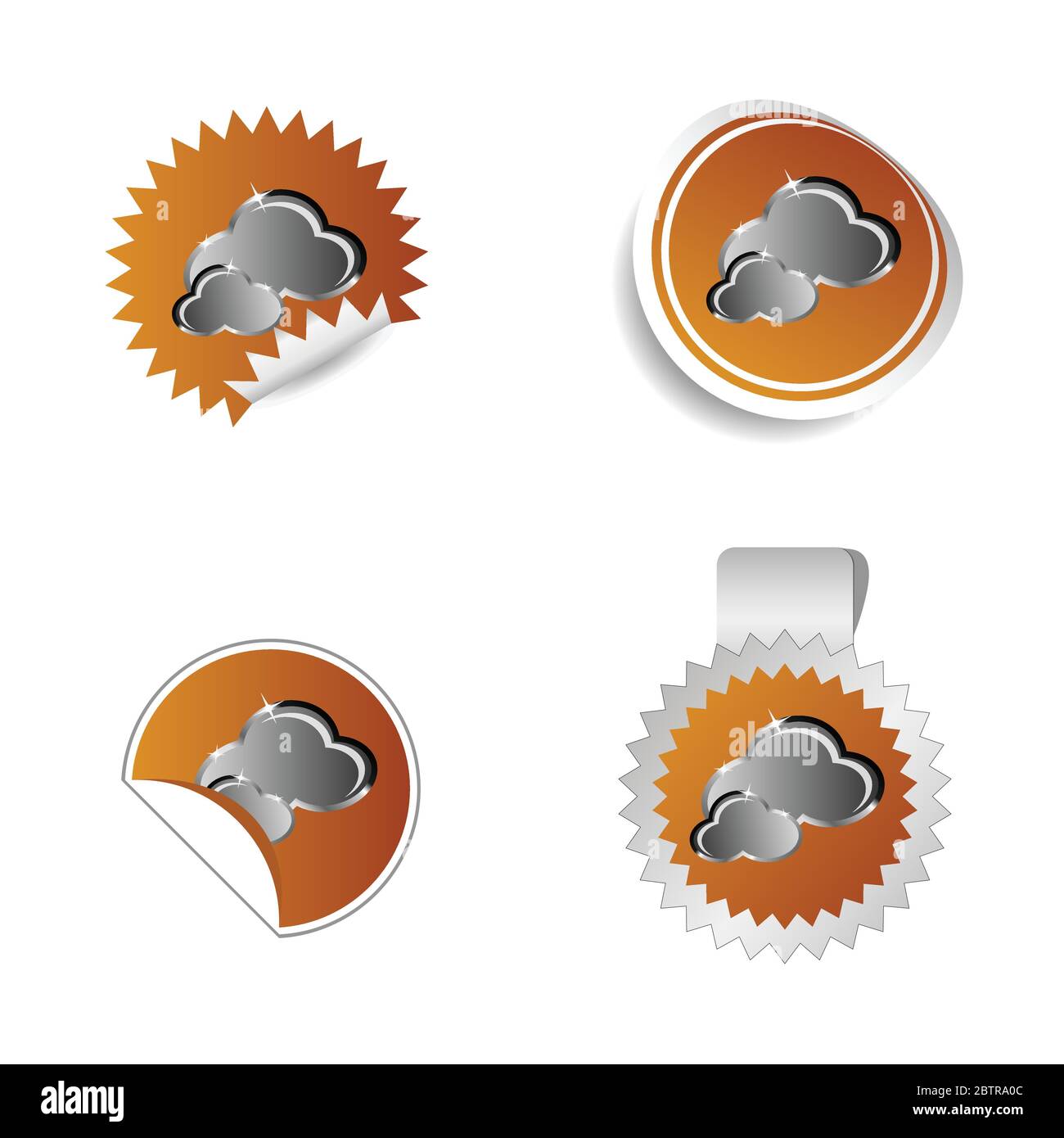 sticker weather forecast cloud vector art illustration Stock Vector ...