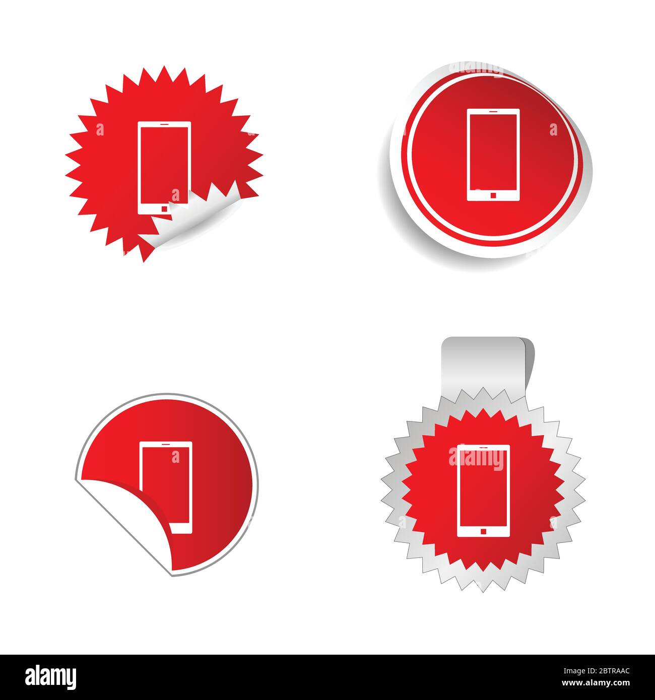 telephone sticker red vector illustration Stock Vector Image & Art - Alamy