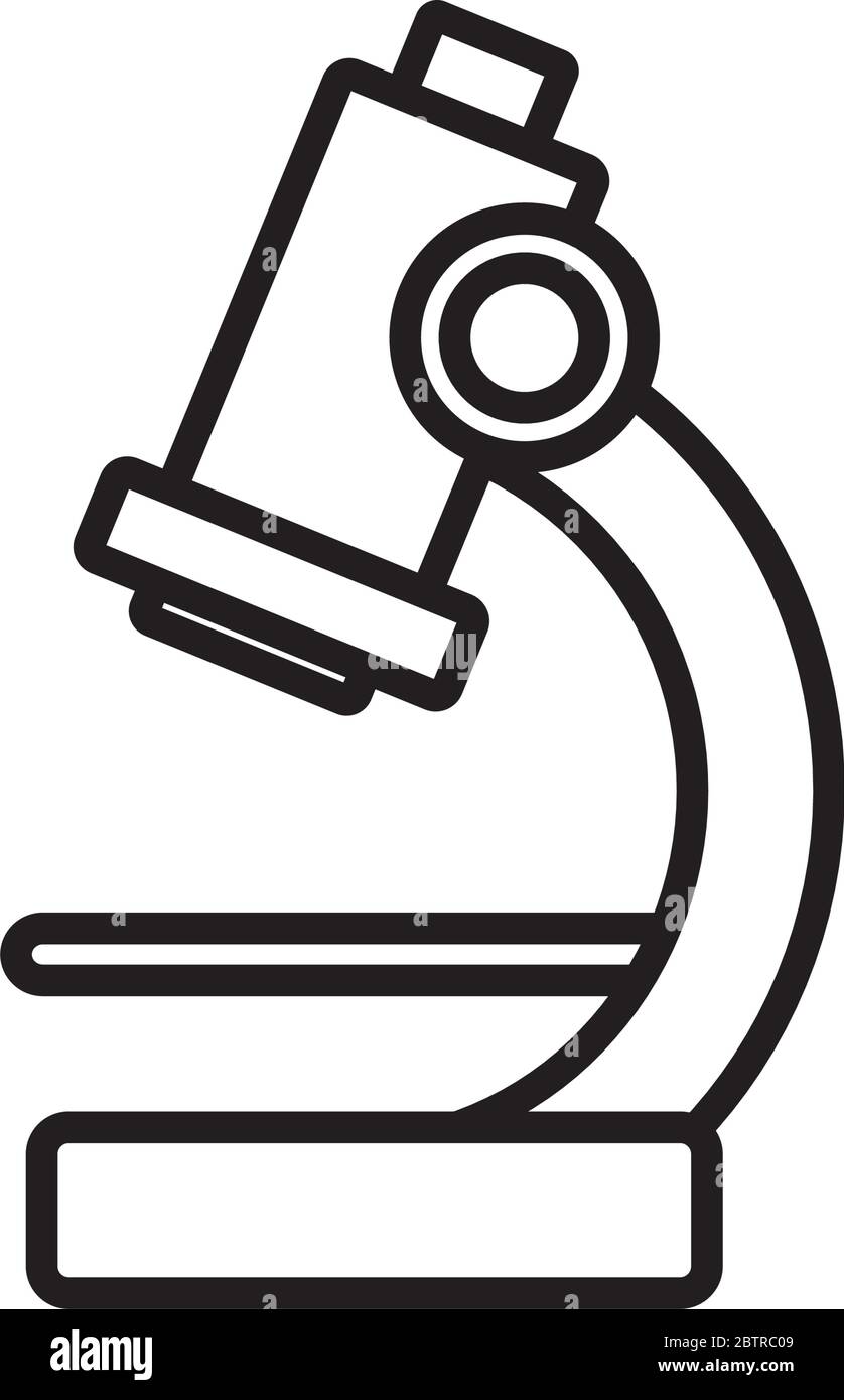 microscope tool icon over white background, line style, vector ...