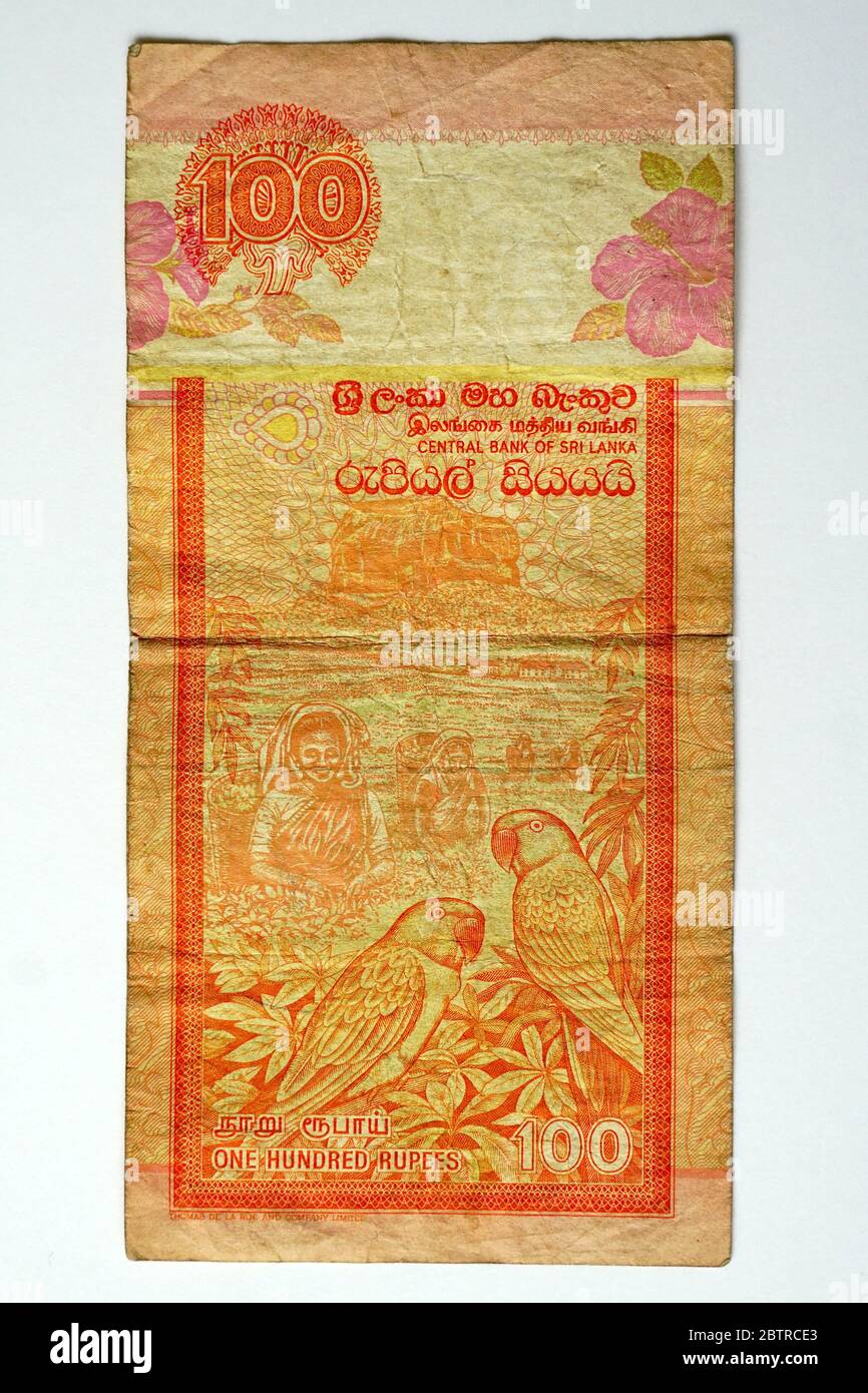 one hundred rupees, Sri Lankan rupee, Sri-Lanka-Rupie, LKR, Sri Lanka ...