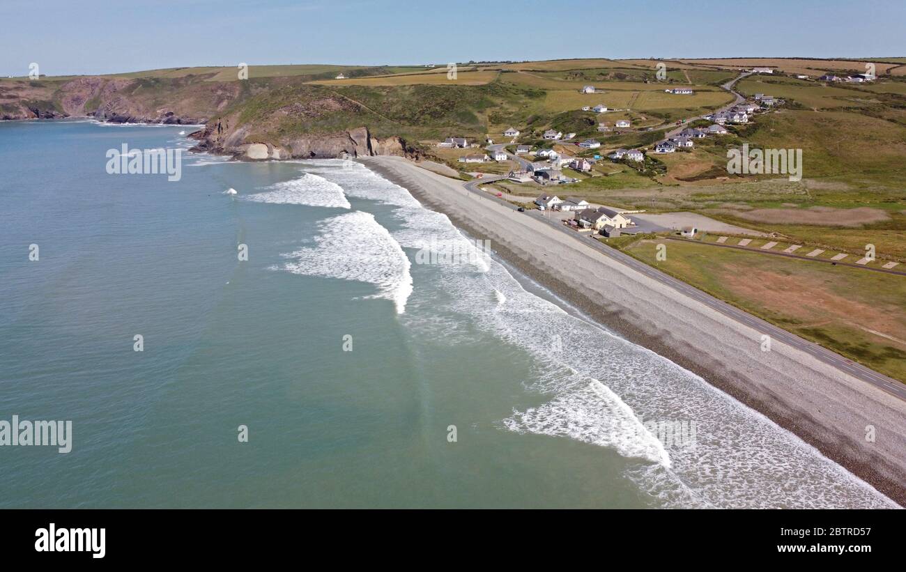 Aerial view of Newgale beach, Pembrokeshire Wales UK Stock Photo - Alamy