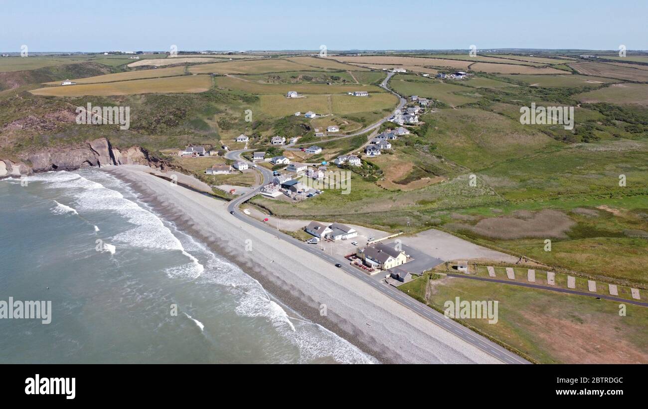 Aerial view of Newgale beach, Pembrokeshire Wales UK Stock Photo - Alamy