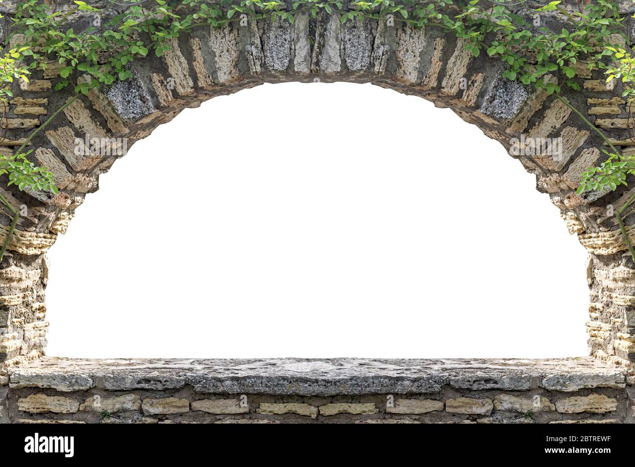 Stone window or arch isolated Stock Photo - Alamy