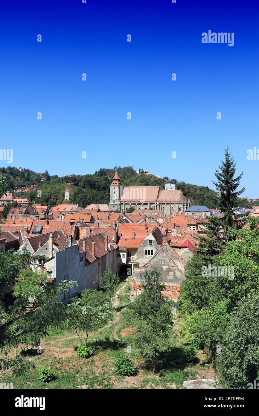 Brasov skyline, Romania. Old Town in Transylvania. Townscape with the ...