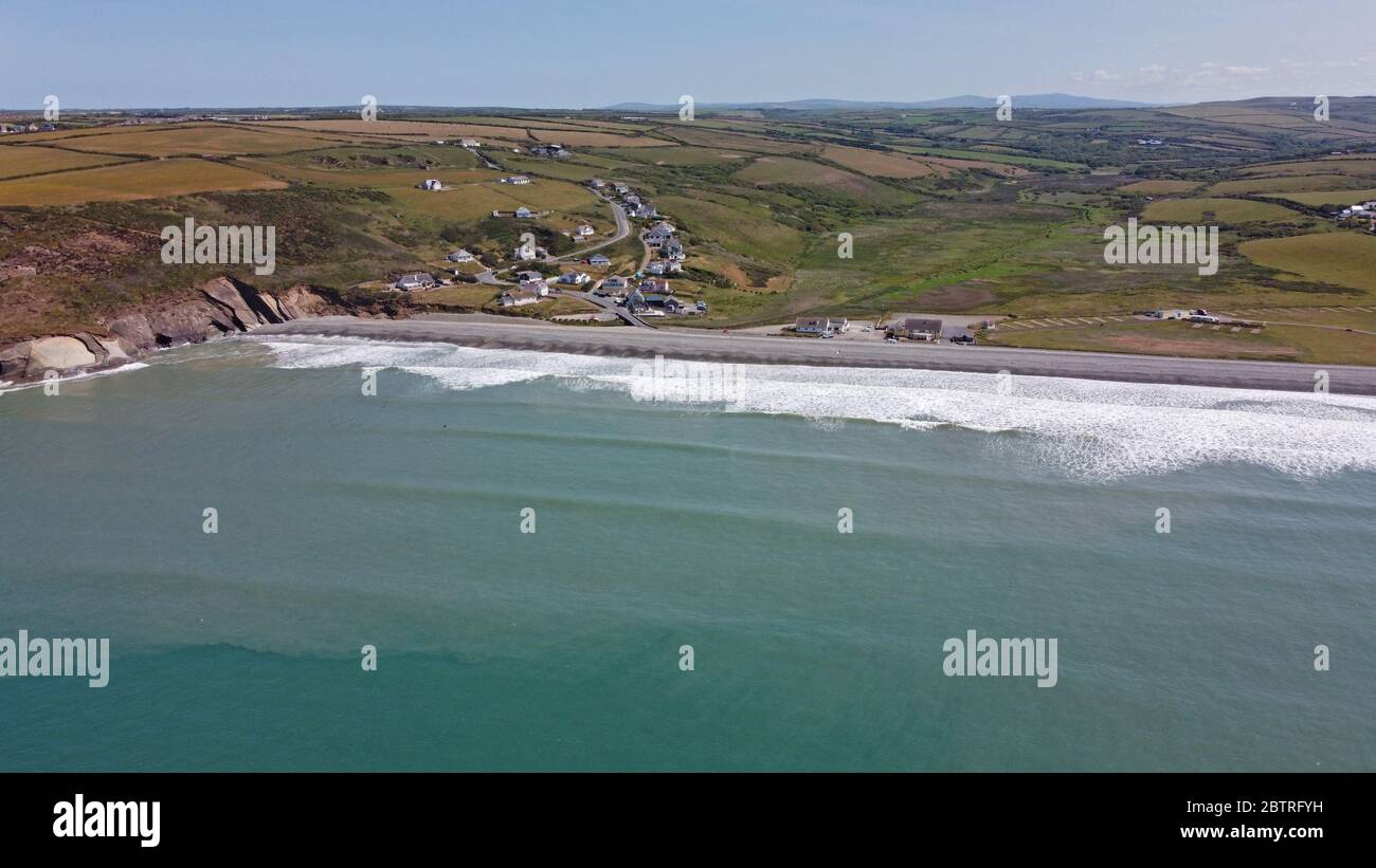 Aerial view of Newgale beach, Pembrokeshire Wales UK Stock Photo - Alamy