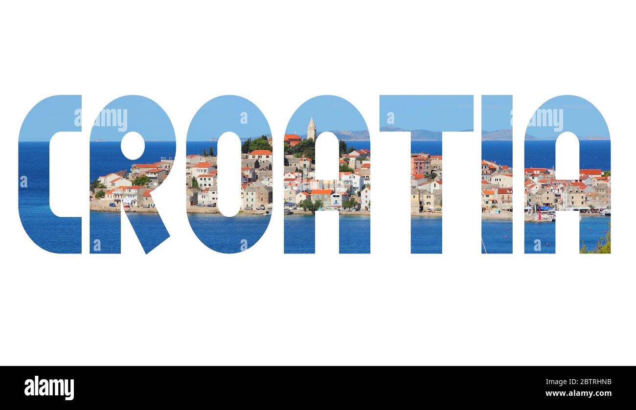 Croatia text sign - country name word photo silhouette Stock Photo - Alamy