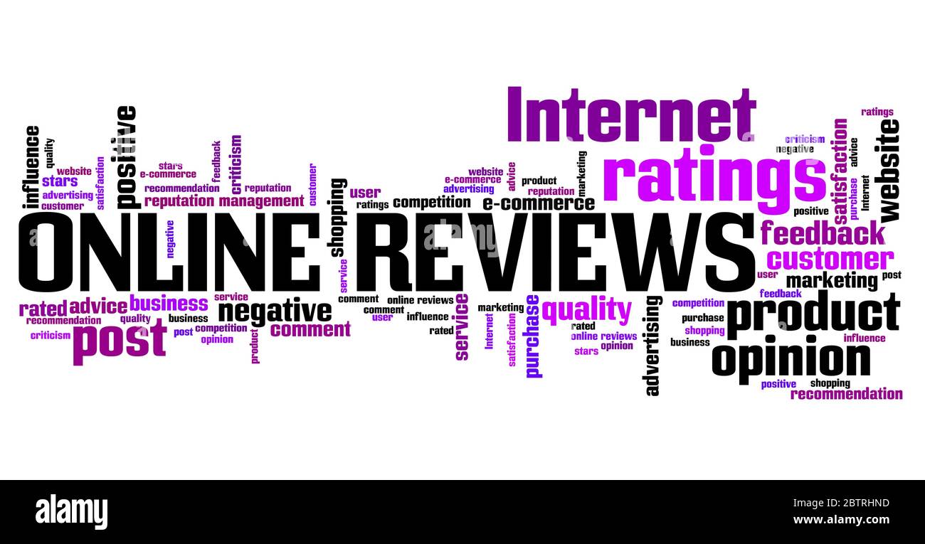 Online reviews - internet concepts word cloud illustration. Word ...