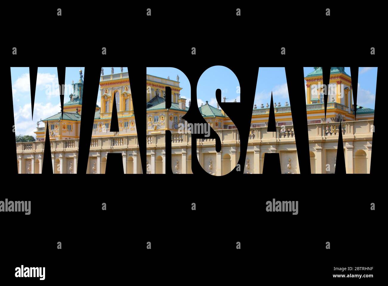Warsaw, Poland - city name sign with photo in background. Isolated on ...