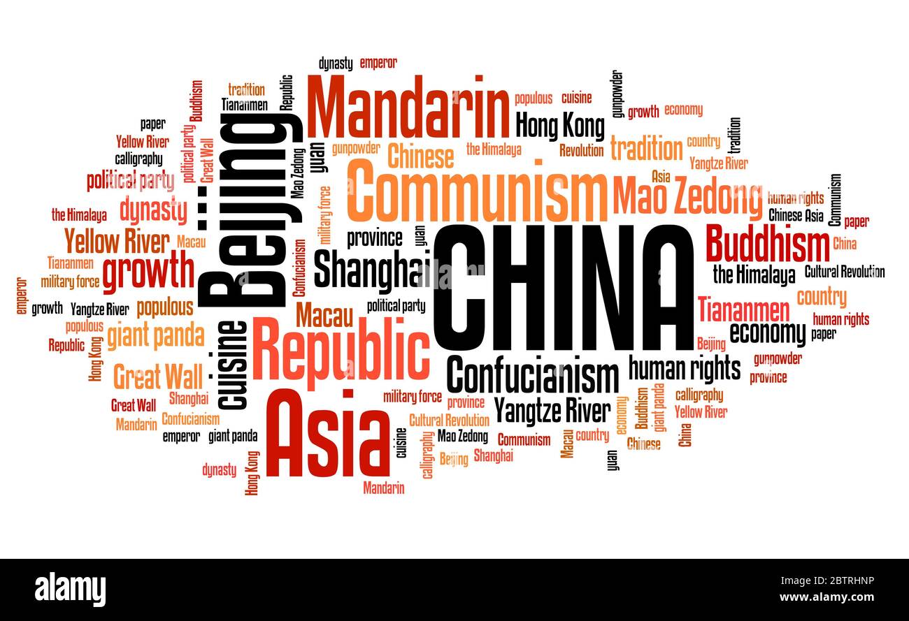 China - Asian country word cloud illustration. Word collage Stock Photo ...