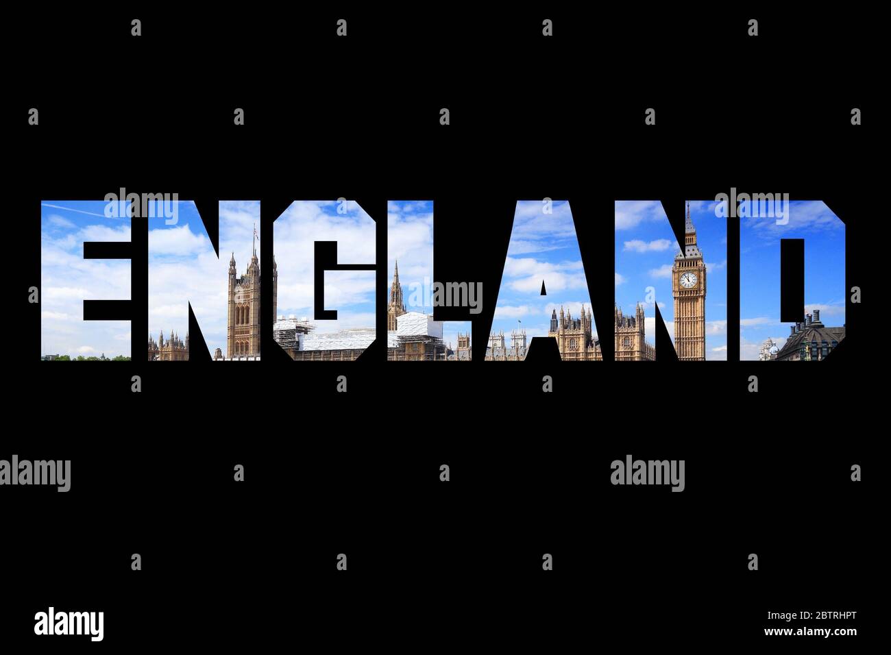 England text sign - country name word photo silhouette Stock Photo - Alamy