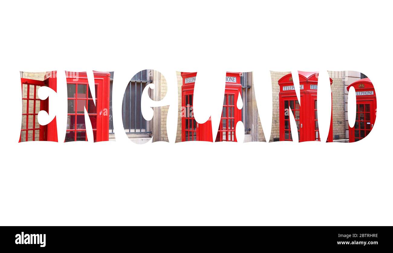 England text sign - country name word photo silhouette Stock Photo - Alamy