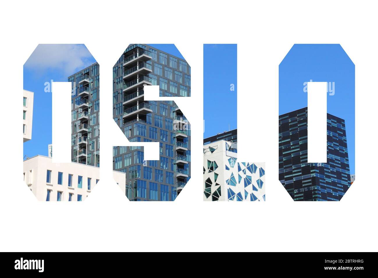 Oslo, Norway - city name text with photo in background Stock Photo - Alamy