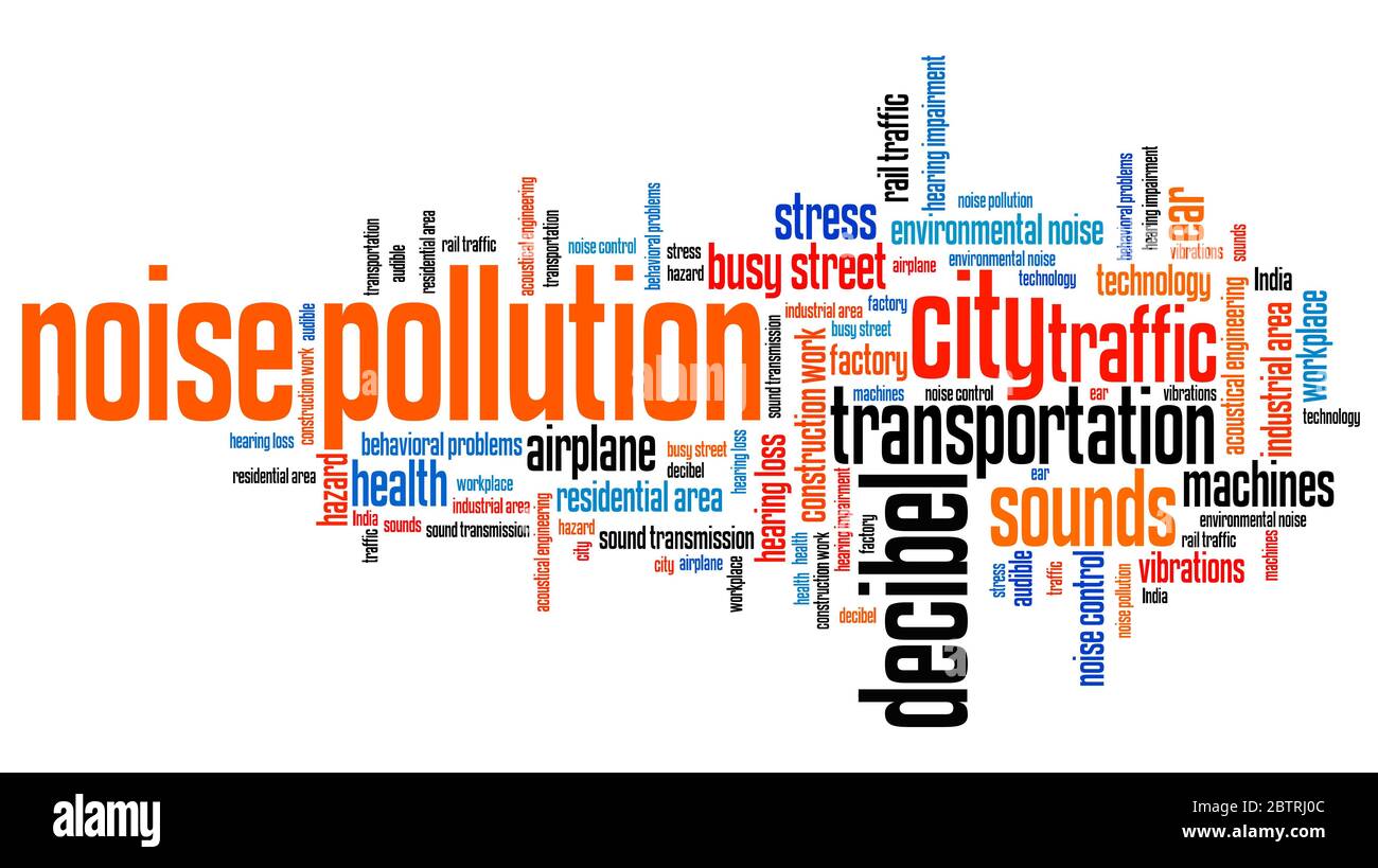 Noise pollution - urban noise issues and concepts word cloud ...