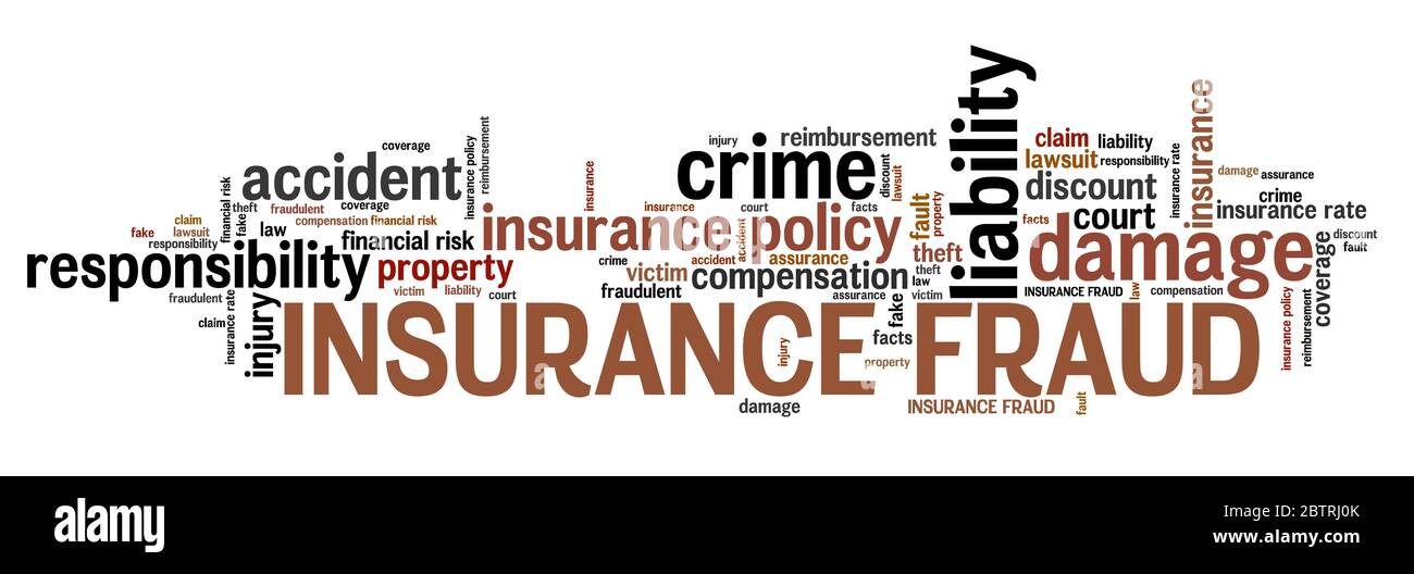 Insurance fraud - financial crime. Word cloud concept Stock Photo - Alamy