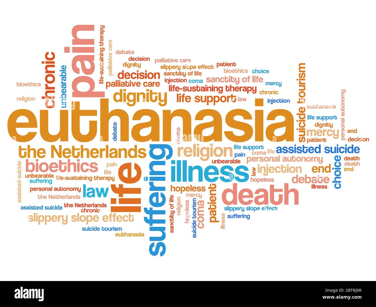 Euthanasia issues and concepts word cloud illustration. Word collage ...