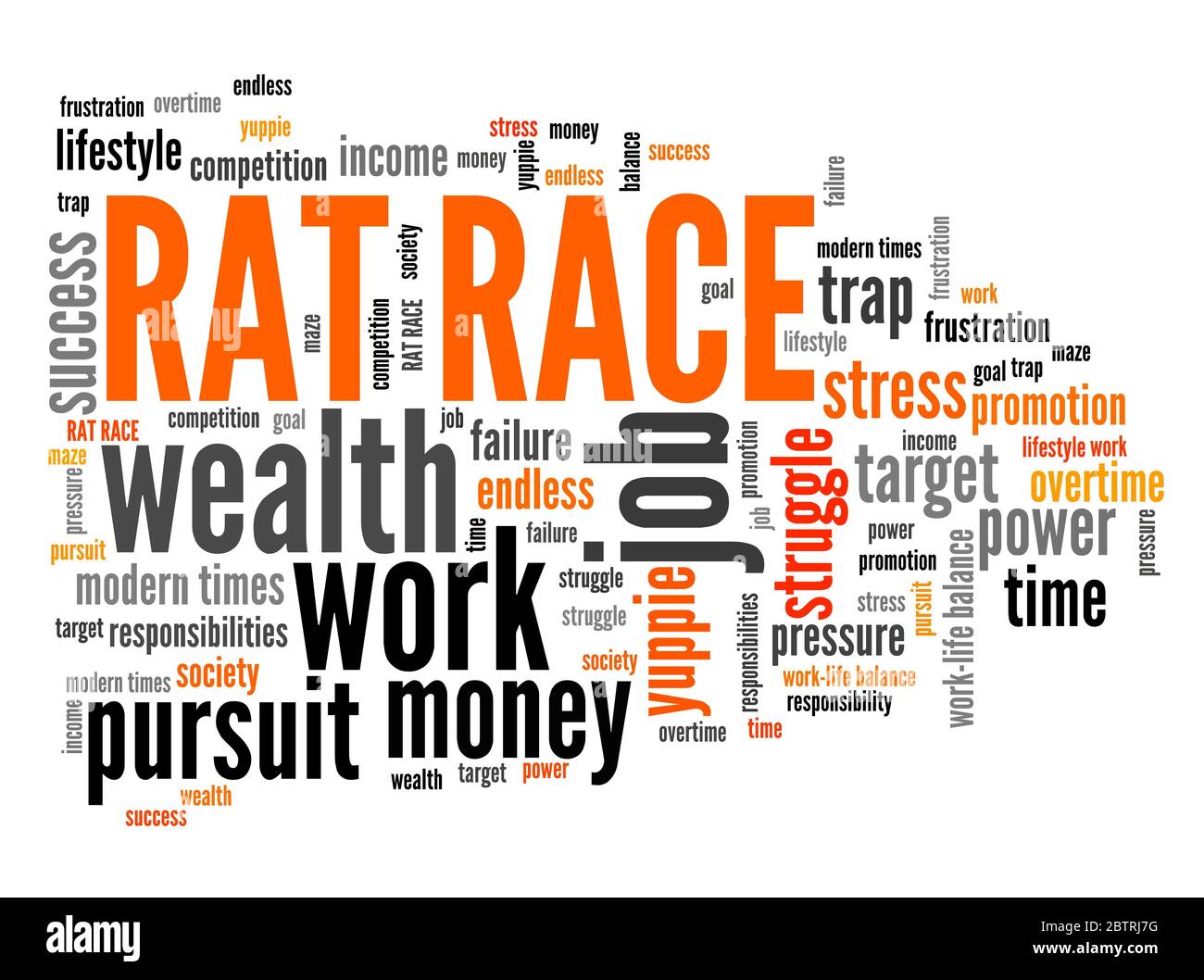 Rat race - career and promotion pursuit. Employment word cloud Stock ...