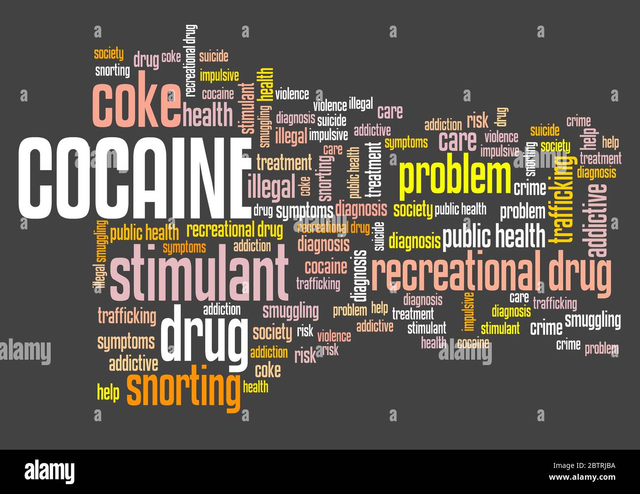 Cocaine word cloud collage. Cocaine addiction concepts text cloud Stock ...