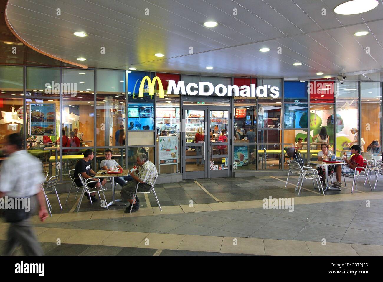 SOFIA, BULGARIA - AUGUST 17, 2012: People visit McDonald's fast food ...