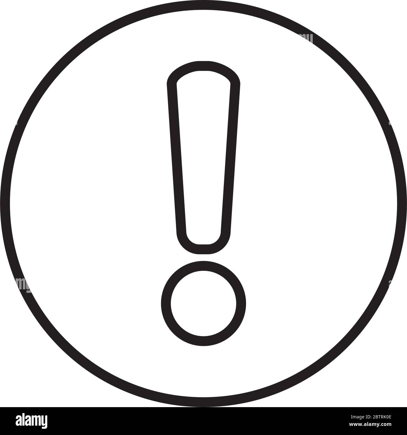 Warning alert symbol icon over white background, line style, vector ...
