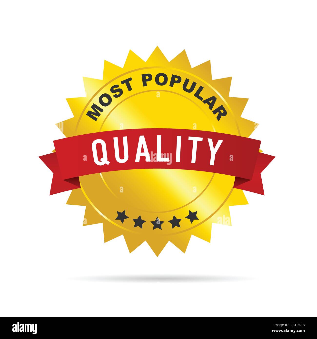 gold badge with red ribbon vector quality illustration Stock Vector ...