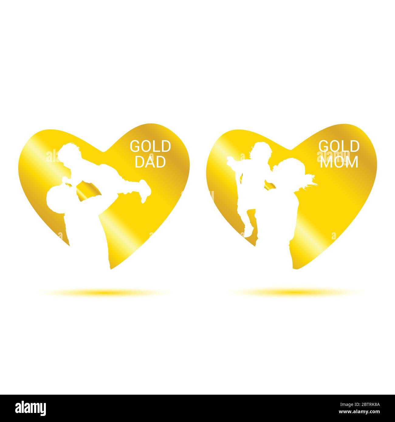 gold dad and mom in heart vector illustration Stock Vector Image & Art ...