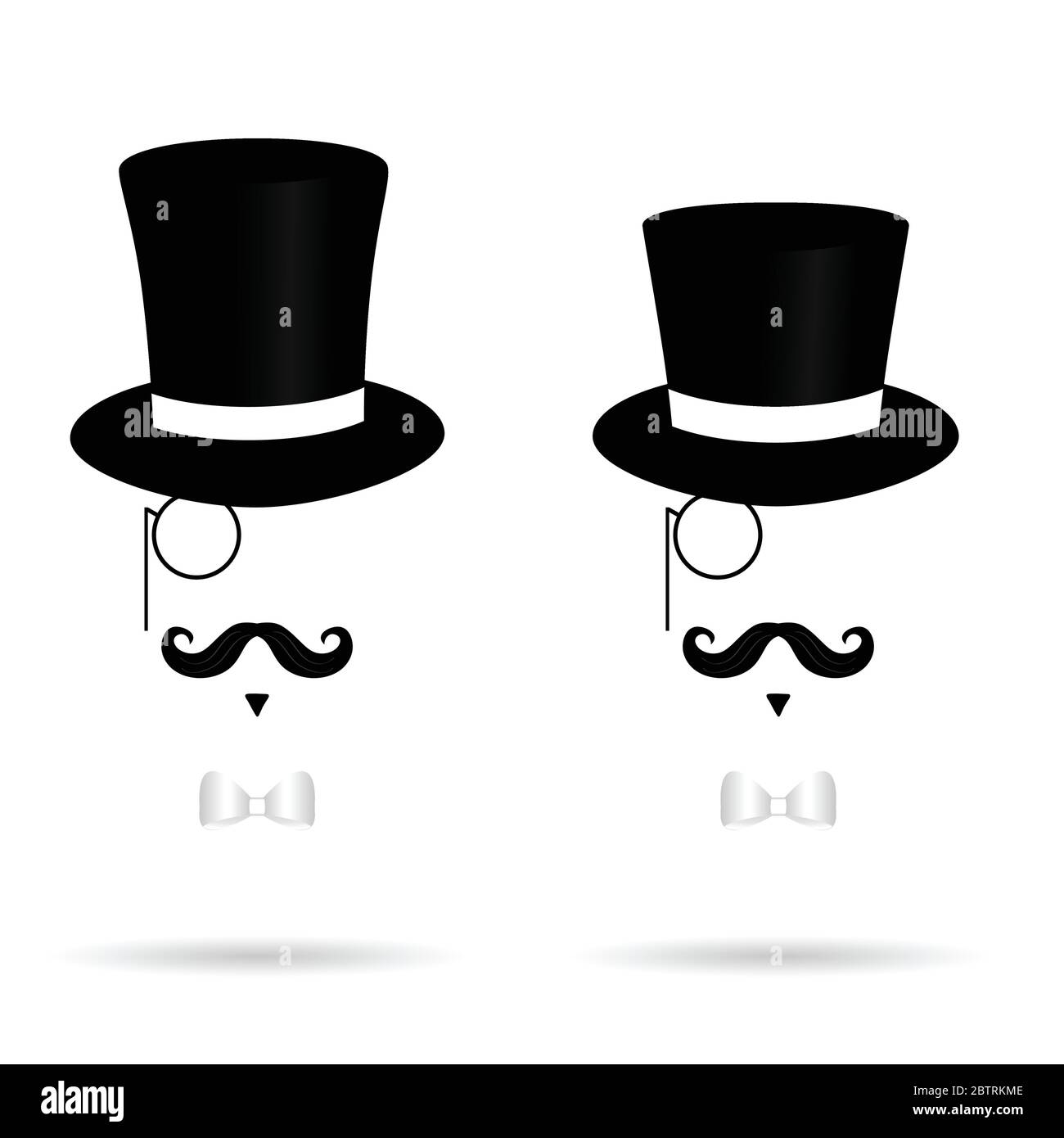 Top Hat Mustache Silhouette