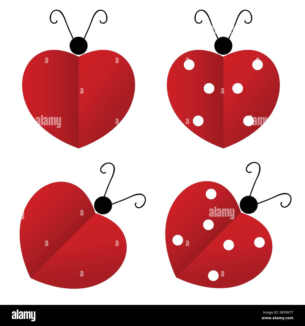 ladybug red heart illustration Stock Vector Image & Art - Alamy