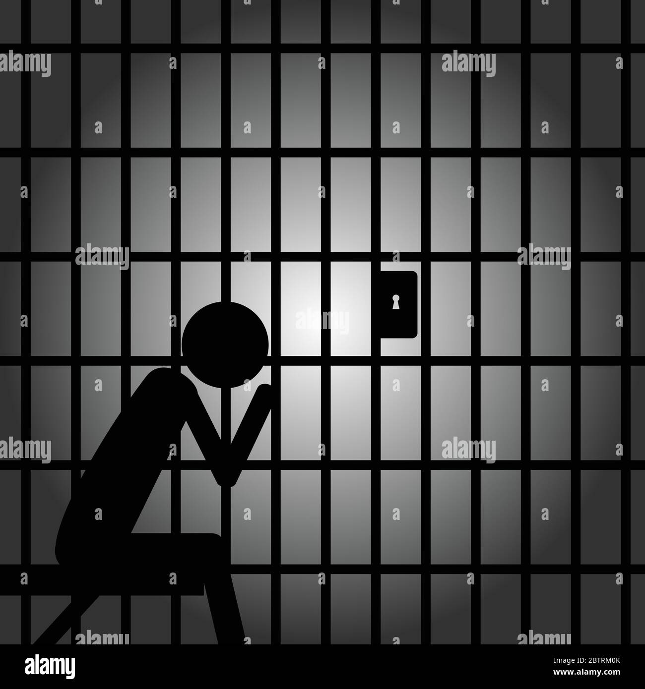 man in jail vector illustration black silhouette Stock Vector Image ...